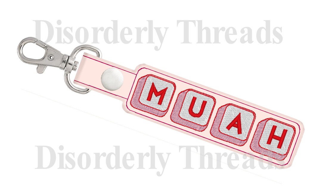 Snap Tab Keys MUAH Embroidery Design for Vinyl 5x7 Pes Dst Exp Hus Jef ...