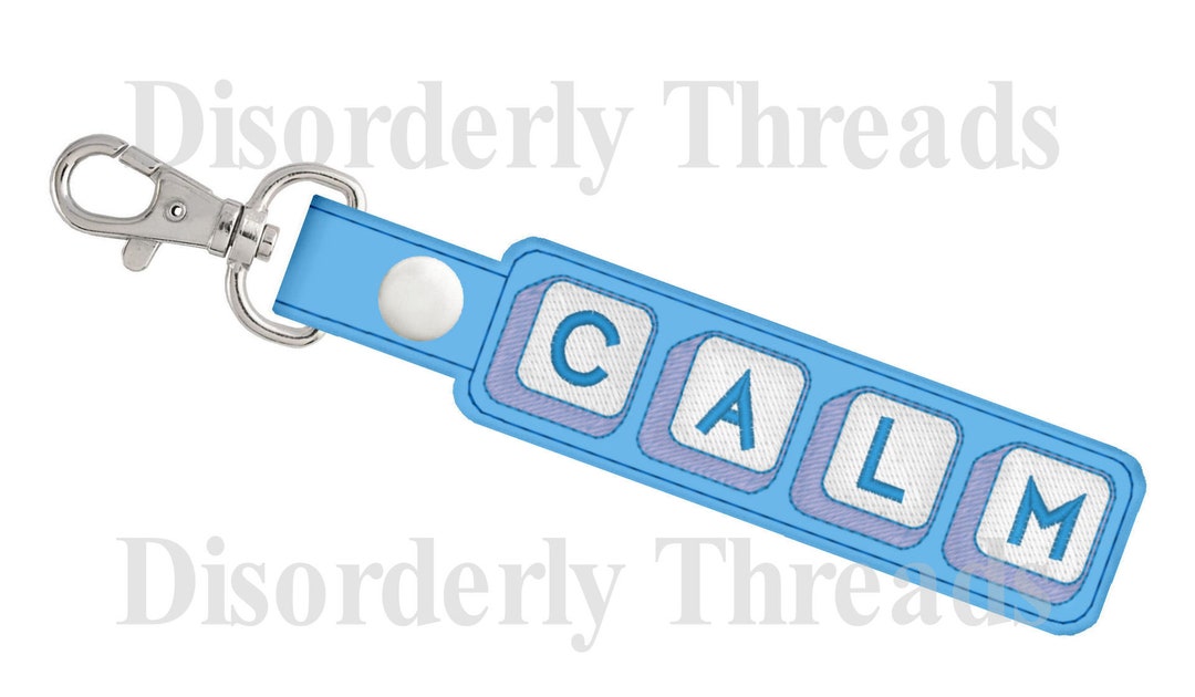 Snap Tab Keys CALM Embroidery Design for Vinyl 5x7 Pes Dst Exp Hus Jef ...
