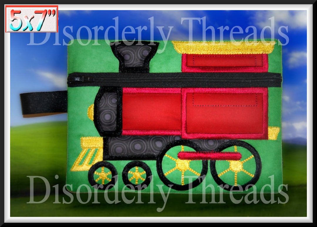 Train Zippered Bag! 5x7" **xxx Vip Pes Jef Hus Exp Dst Formats** ITH in ...