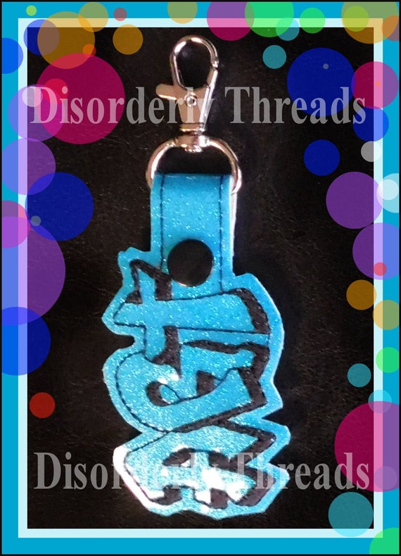 Snap Tab Key Graffiti ART Embroidery Design for Vinyl 4x4 Pes | Etsy