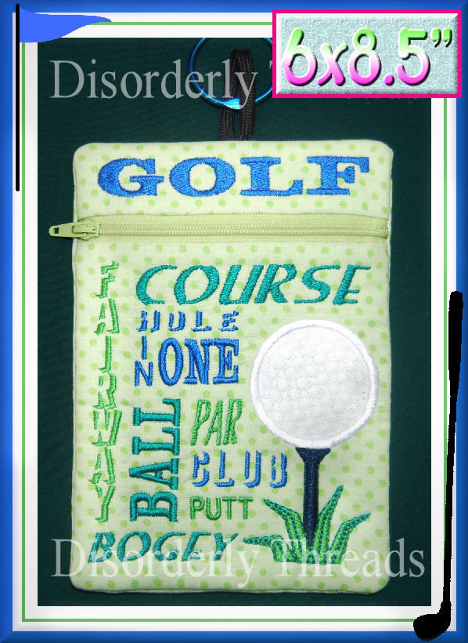 GOLF Subway Art Zippered Bag! 6x8.5" **xxx Vip Pes Jef Hus Exp Dst ...