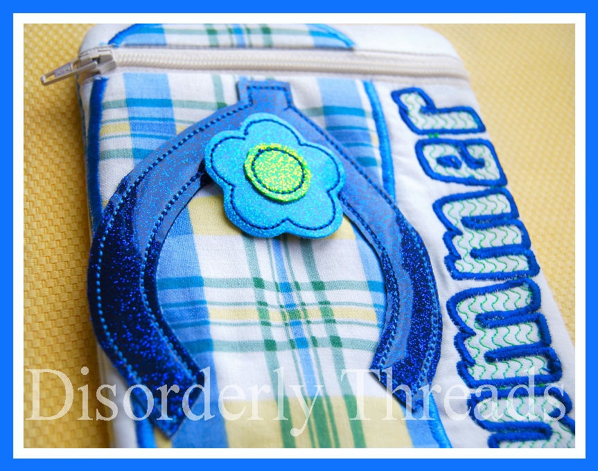 Summer Flip Flop Zippered Bag Large 6x8.5 Pes | Etsy