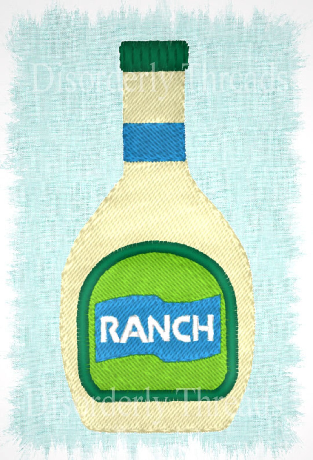 Ranch Dressing Embroidery Design FLAT 2 Sizes Included Pes Dst Exp Hus ...