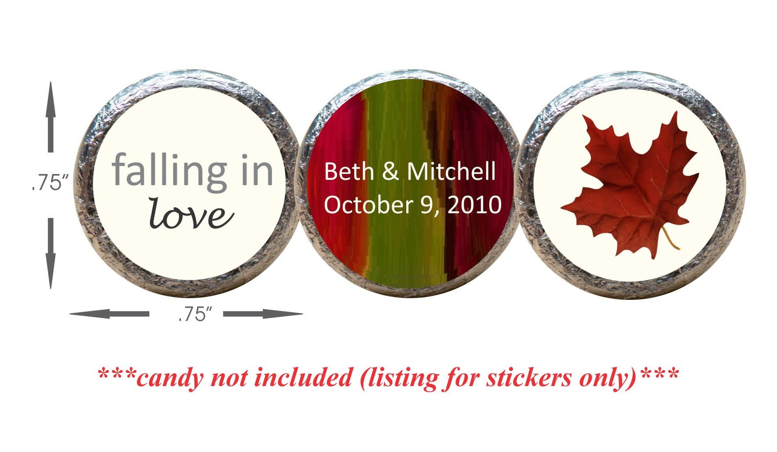 Fall in Love Wedding Fall Wedding Stickers for Kisses - Etsy