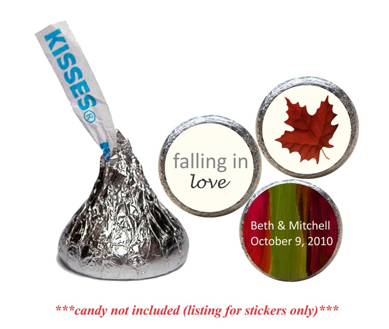 Fall in Love Wedding Fall Wedding Stickers for Kisses - Etsy