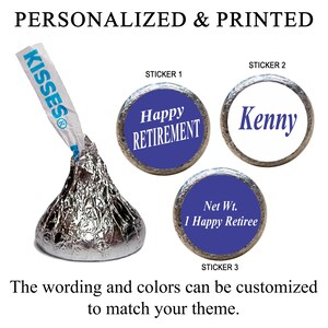 Personalized Retirement Party Favors for Chocolate Candy Kisses, Mint ...
