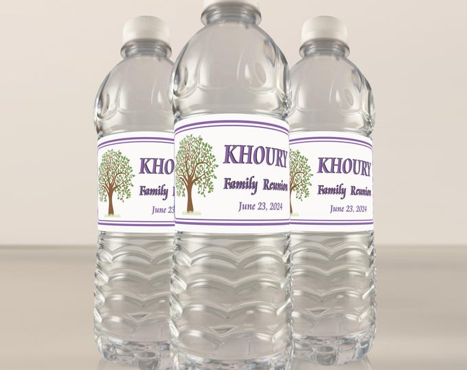 Personalized Family Reunion Water Bottle Labels for Party Favors Custom ...