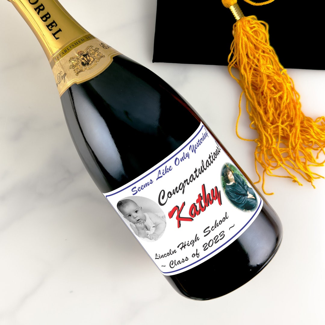 Custom Graduation Photo Labels for Beer, Champagne, and Wine Party ...