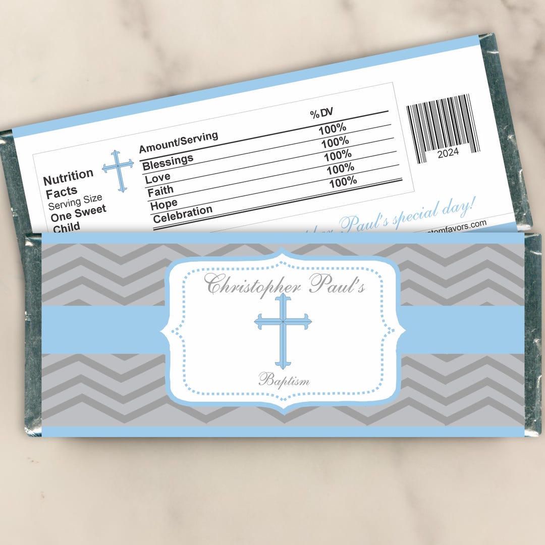 Personalized Religious Candy Bar Wrappers - Custom Chevron Patterned ...