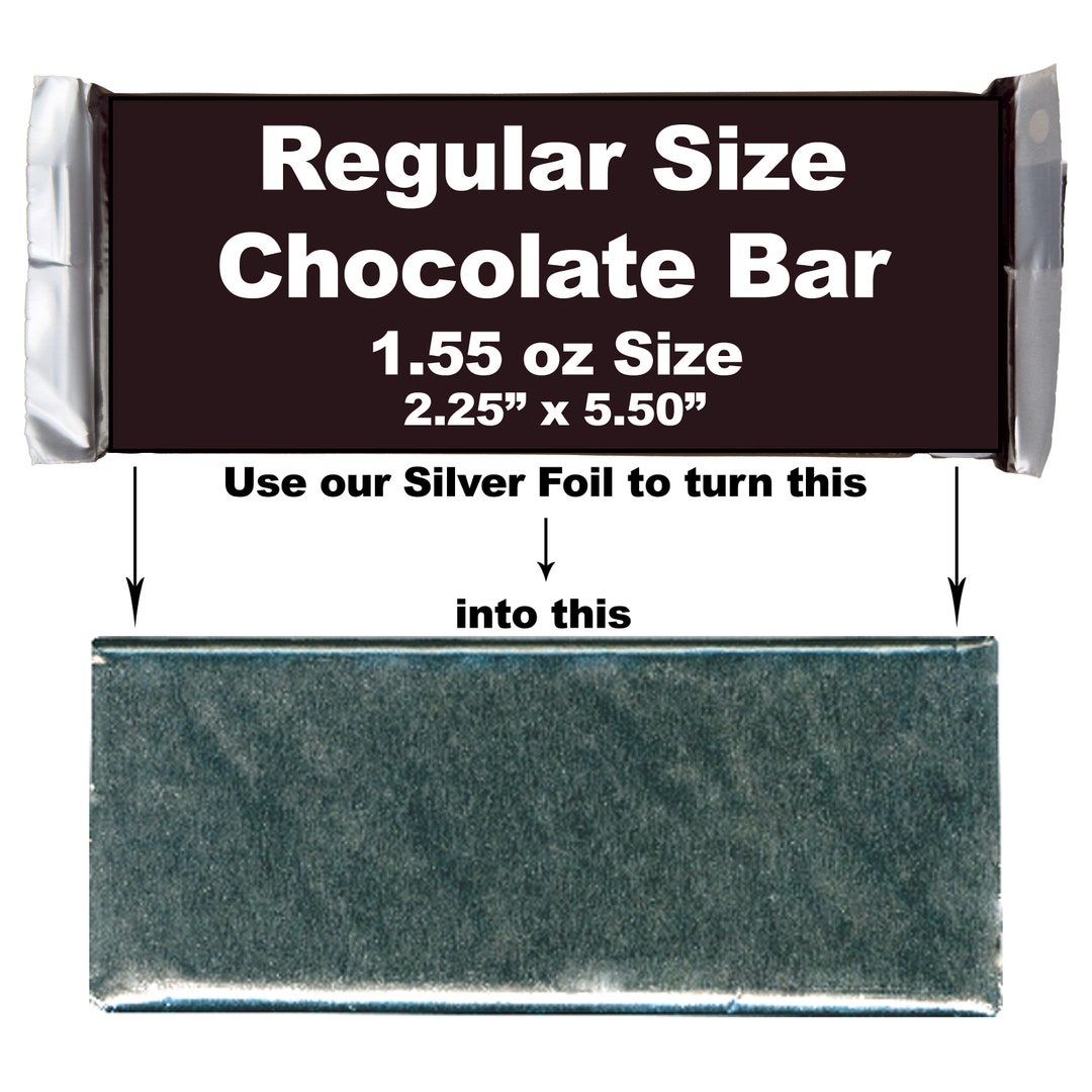Silver Confectionary Foil Sheets for Candy Bars - Foil for 1.55 Oz ...