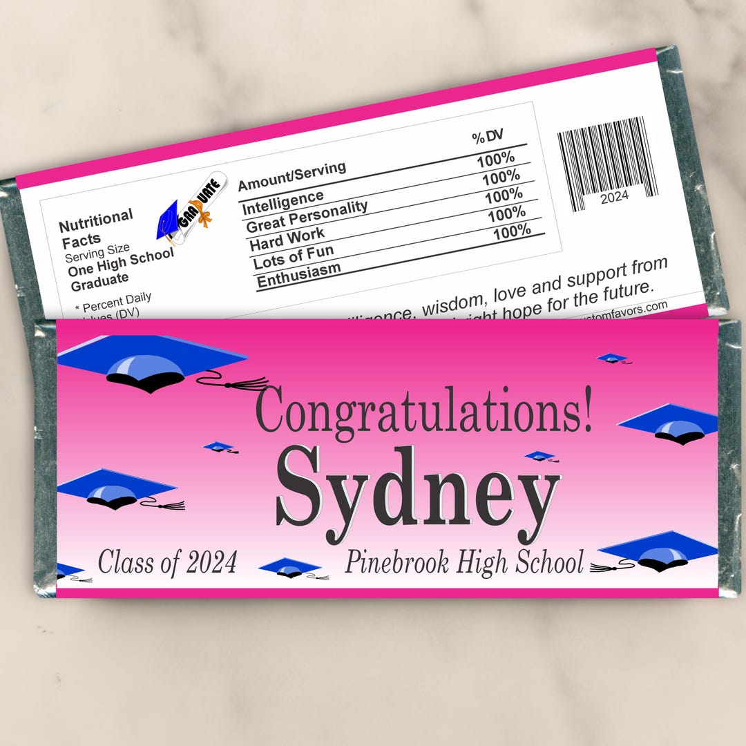 Personalized Graduation Candy Bar Wrappers - Custom Party Favors for ...