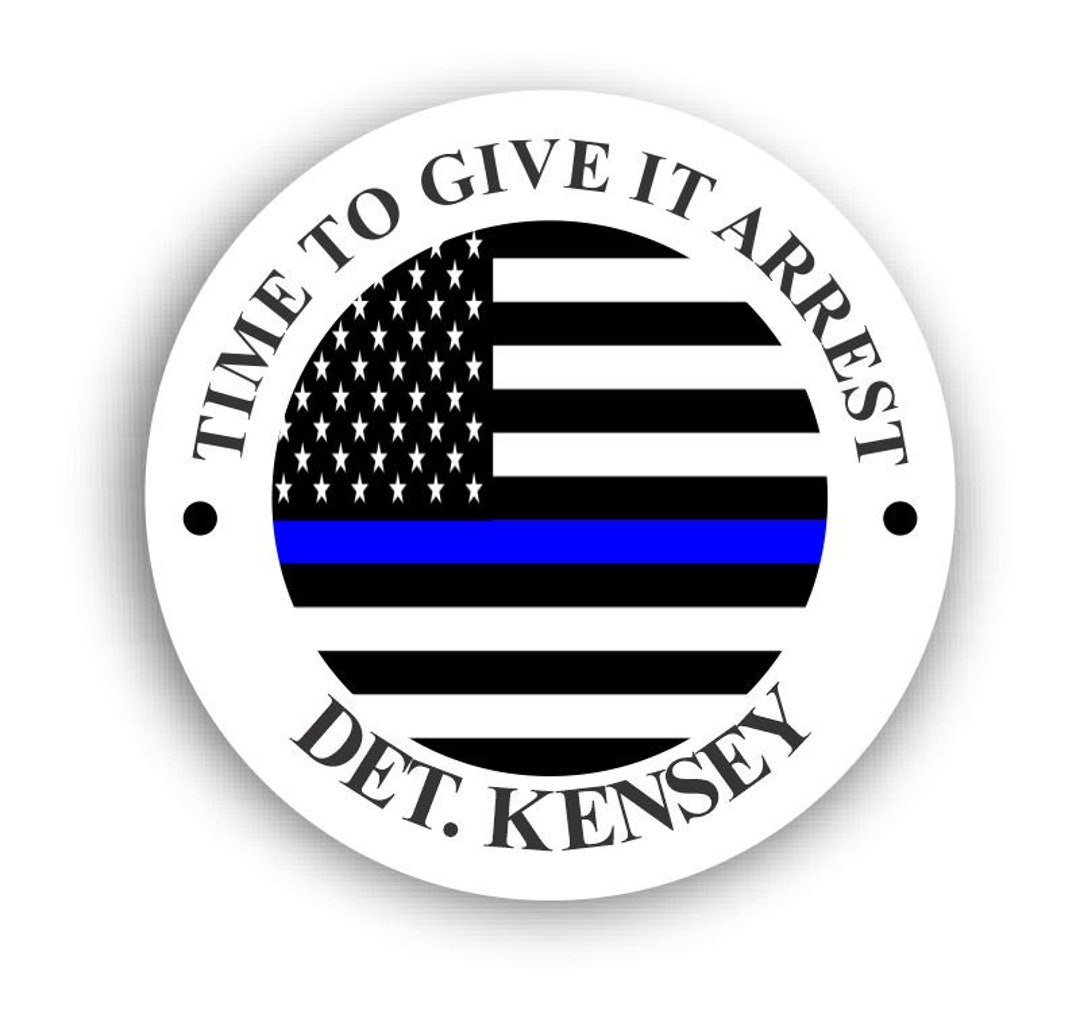 Printed Thin Blue Line Police Flag Retirement Stickers for Retirement ...