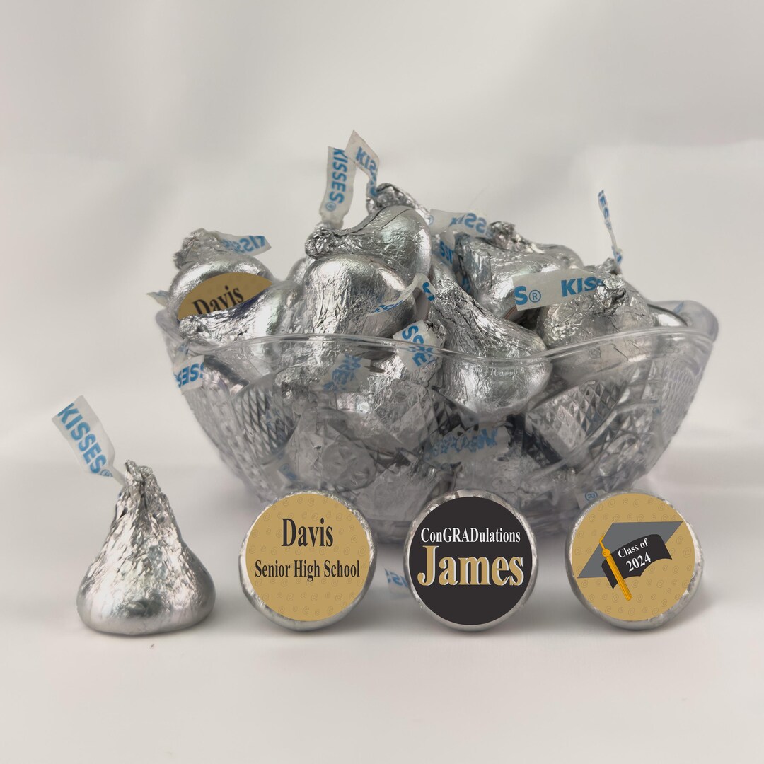 Personalized Graduation Chocolate Candy Kiss Stickers for Party Favors ...