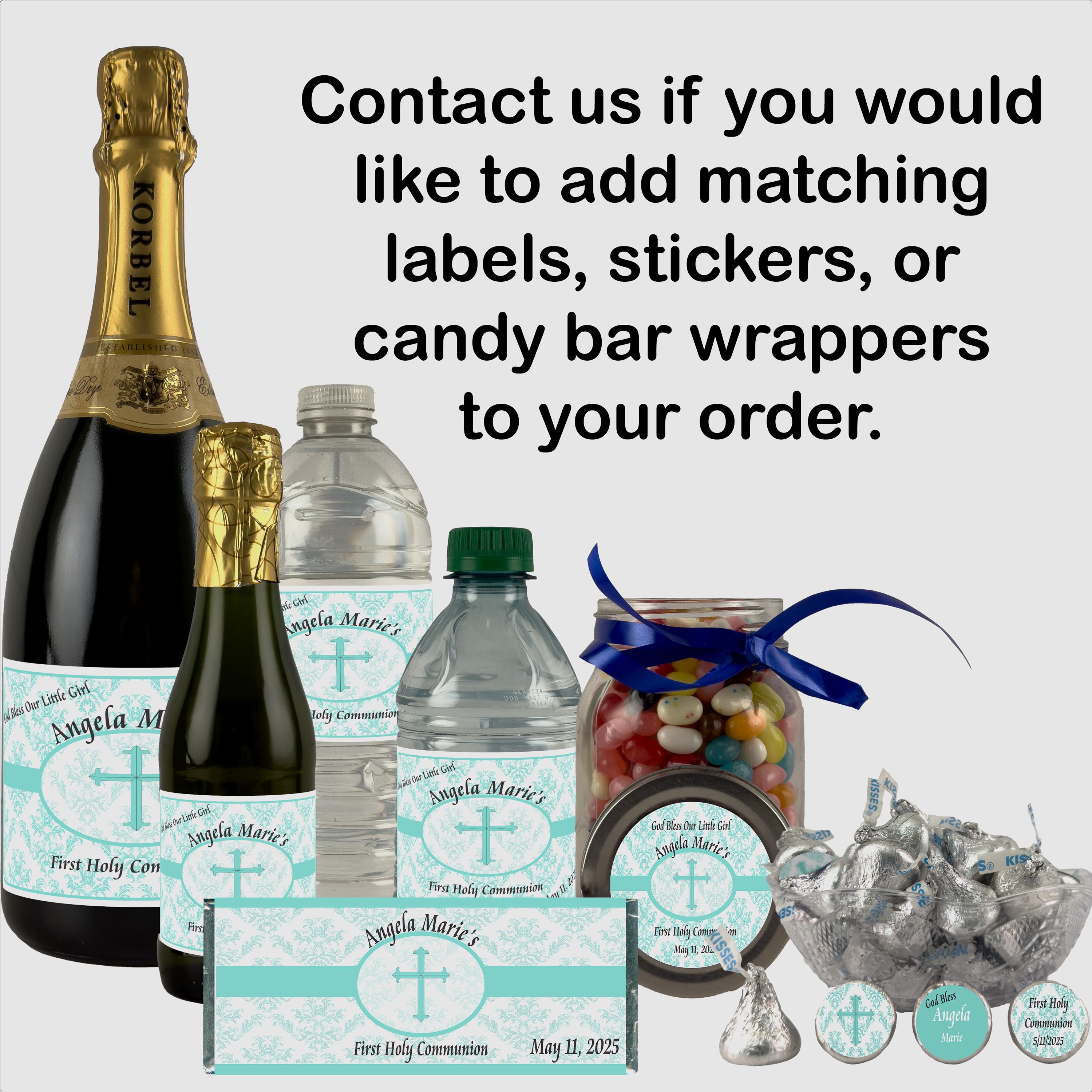 Personalized Holy Communion Water Bottle Labels: Waterproof Religious ...