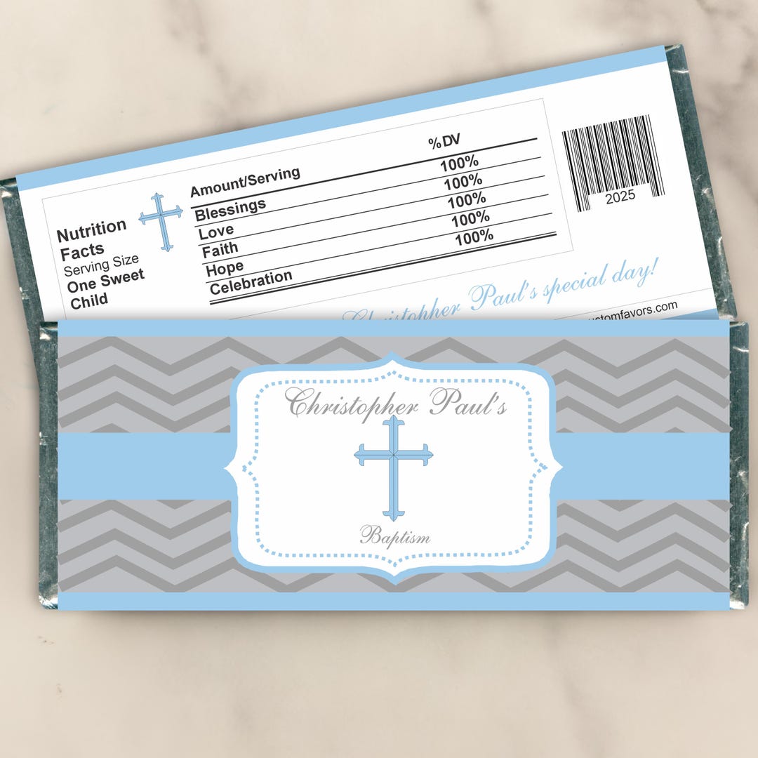 Personalized Religious Candy Bar Wrappers - Custom Chevron Patterned ...