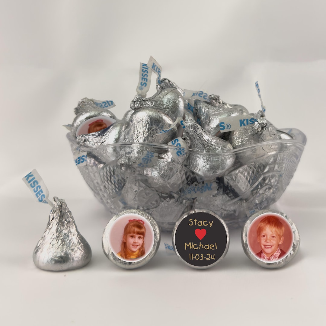 Personalized Photo Wedding Chocolate Candy Kiss Stickers - Custom ...