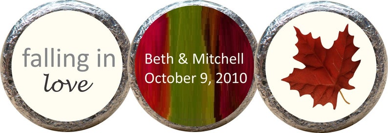 Fall in Love Wedding Fall Wedding Stickers for Kisses - Etsy