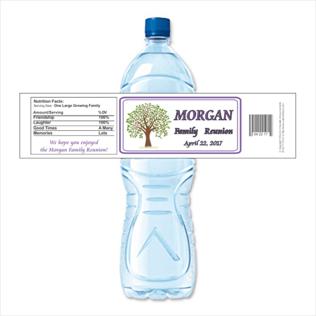 Personalized Family Reunion Water Bottle Labels, Family Reunion Favors ...