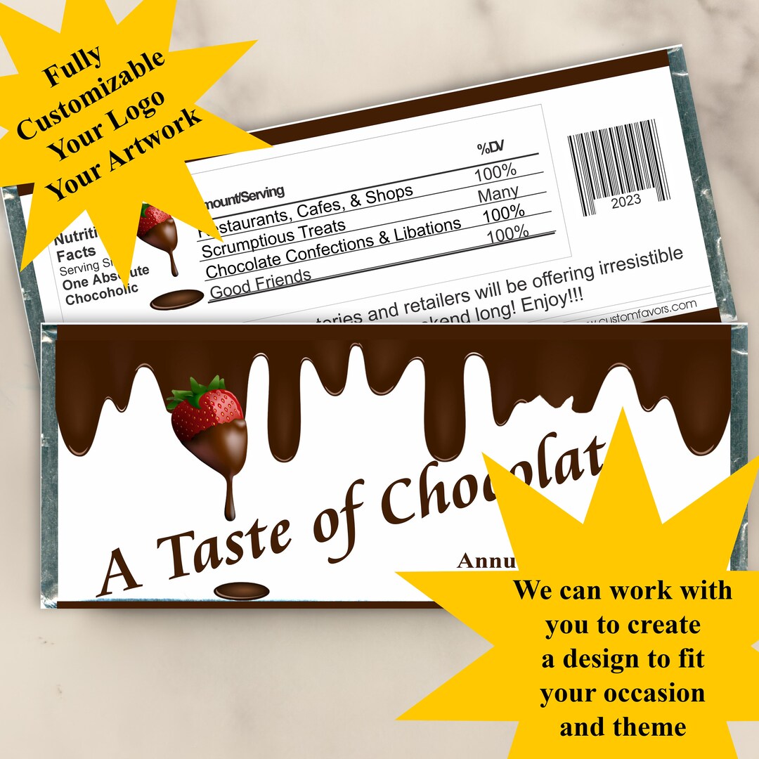 Design Your Own Custom Candy Bar Wrappers DIY Personalized Party Favors ...