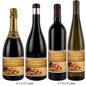 Personalized Thanksgiving Bottle Labels for Champagne, Wine, Beer, or ...