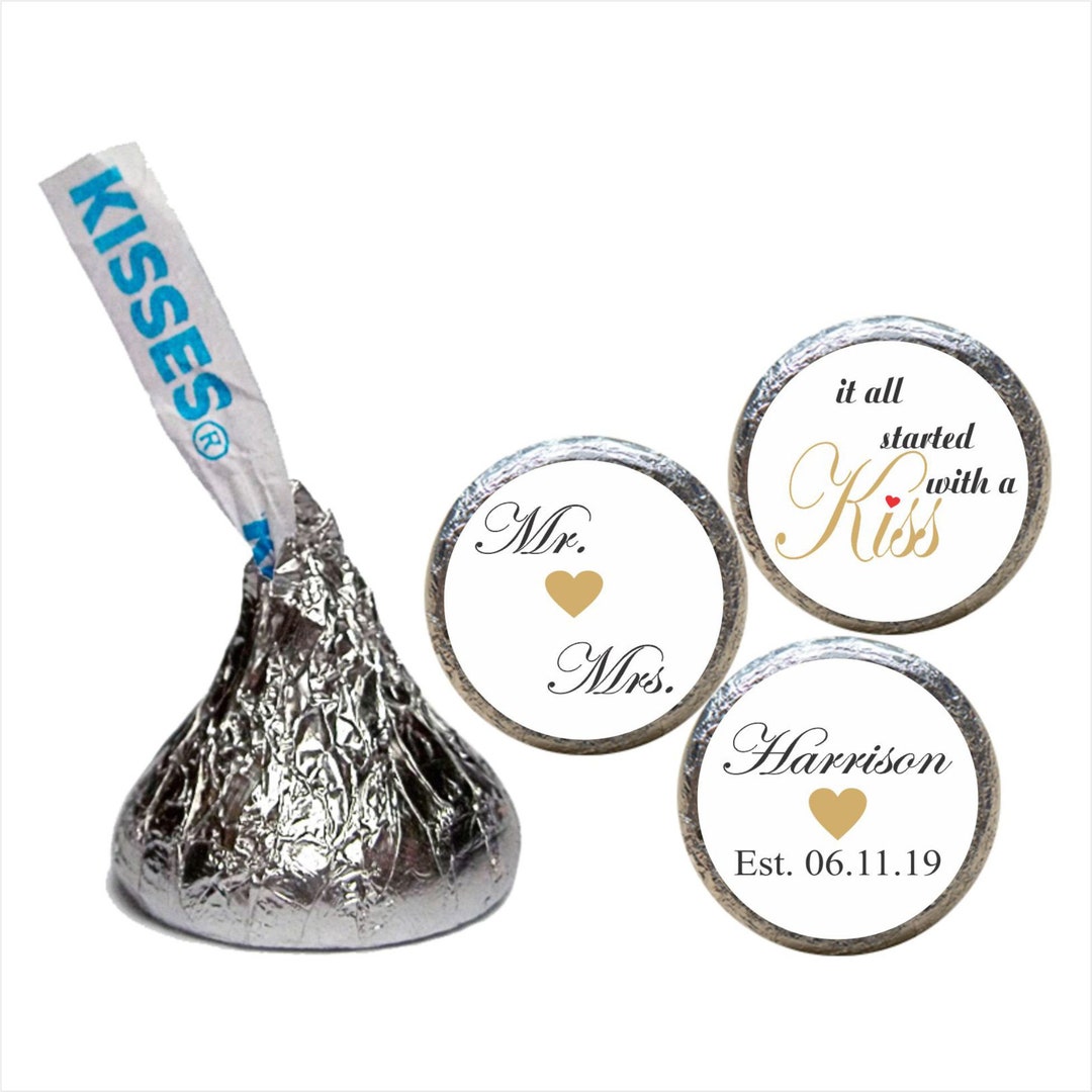 It All Started With a Kiss Custom Favors for Mr and Mrs, Mr and Mr, Mrs ...