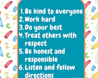 Printable Library Rules Poster Books Wall Decor Modern - Etsy