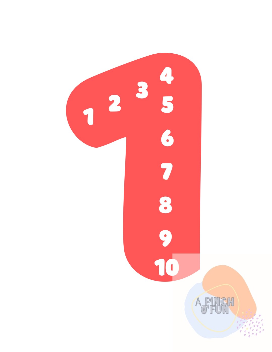 Printable Skip Counting Numbers 1 10 Bulletin Board Poster Etsy