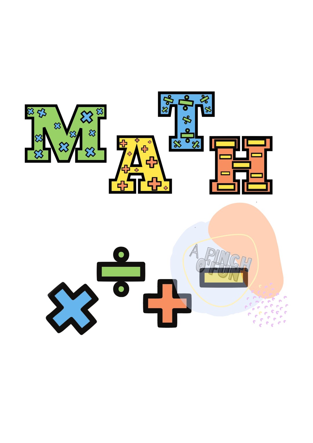 Printable Math Letters and Symbols Bulletin Board Poster Wall Decor ...