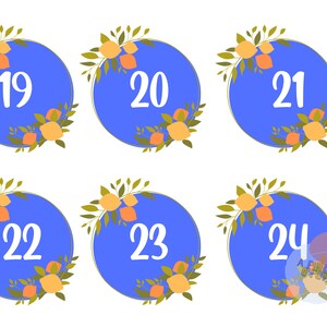 Printable Calendar Numbers 1 Through 31 Wall Decor Modern Colorful ...