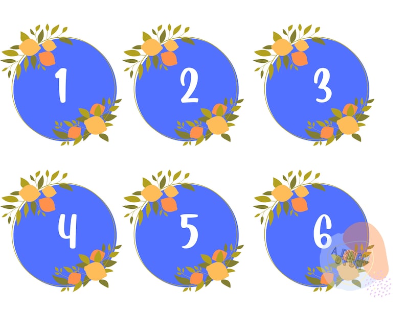 Printable Calendar Numbers 1 Through 31 Wall Decor Modern Colorful ...