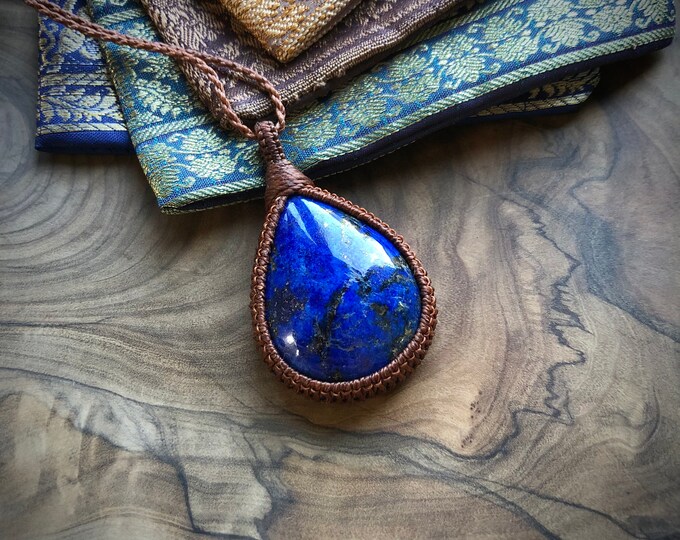 Natural Lapis Lazuli, Drop Shape, Pyrite Inclusions, Badakshan ...