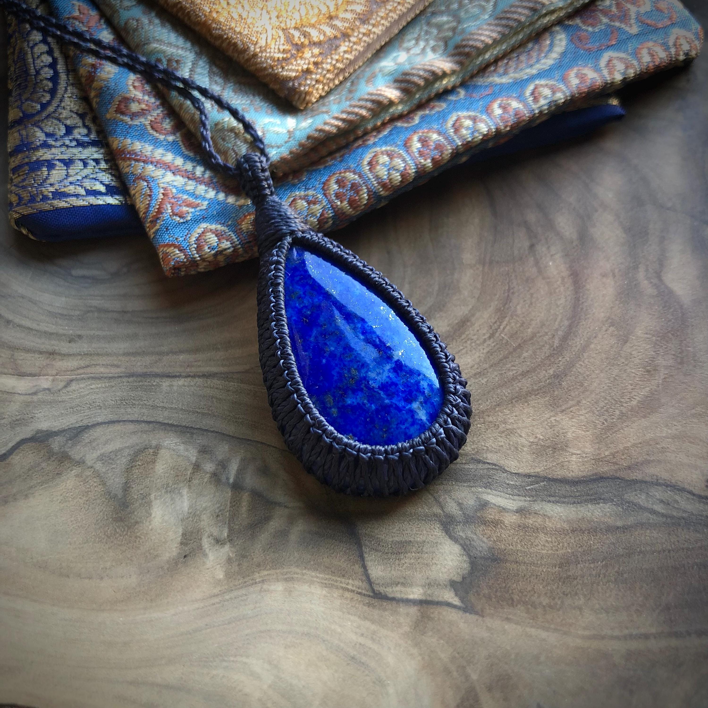 Natural Lapis Lazuli, Drop Shape, Pyrite Inclusions, Badakshan ...