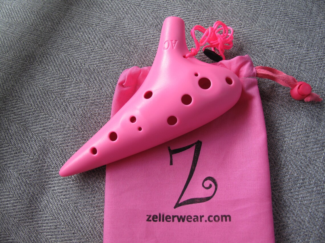 Pink 12 Hole Plastic Ocarina Flute Music and Bag - Etsy
