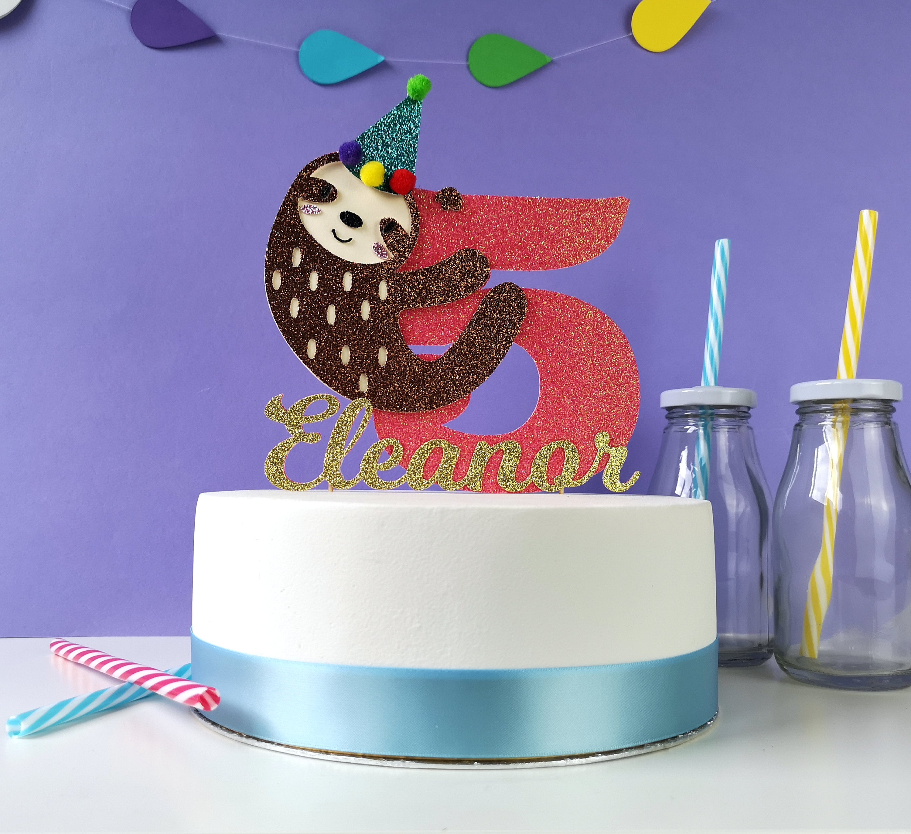 Personalized Sloth Custom Cake Topper Tropical Party Decor - Etsy