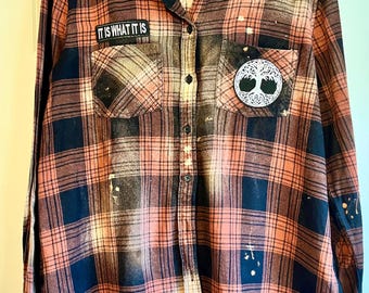 And I Think to Myself What a Wonderful World Patch Bleached Flannel ...