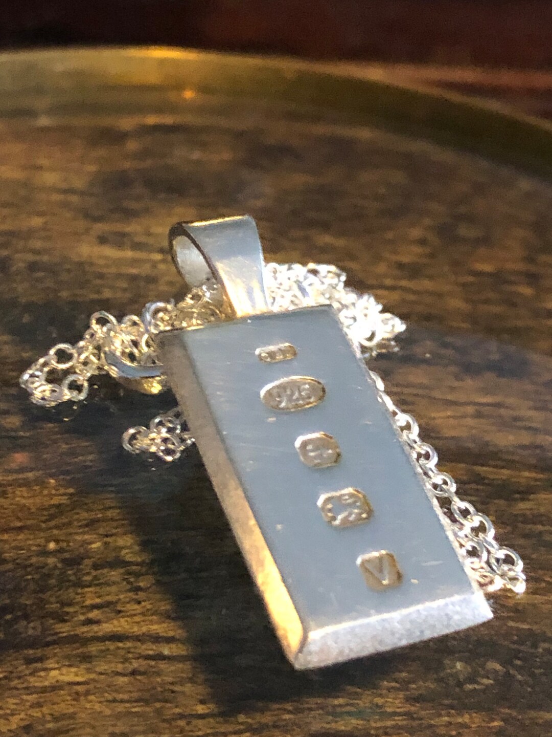Silver Ingot Pendant With Silver Necklace Chain, 2020, Birmingham ...