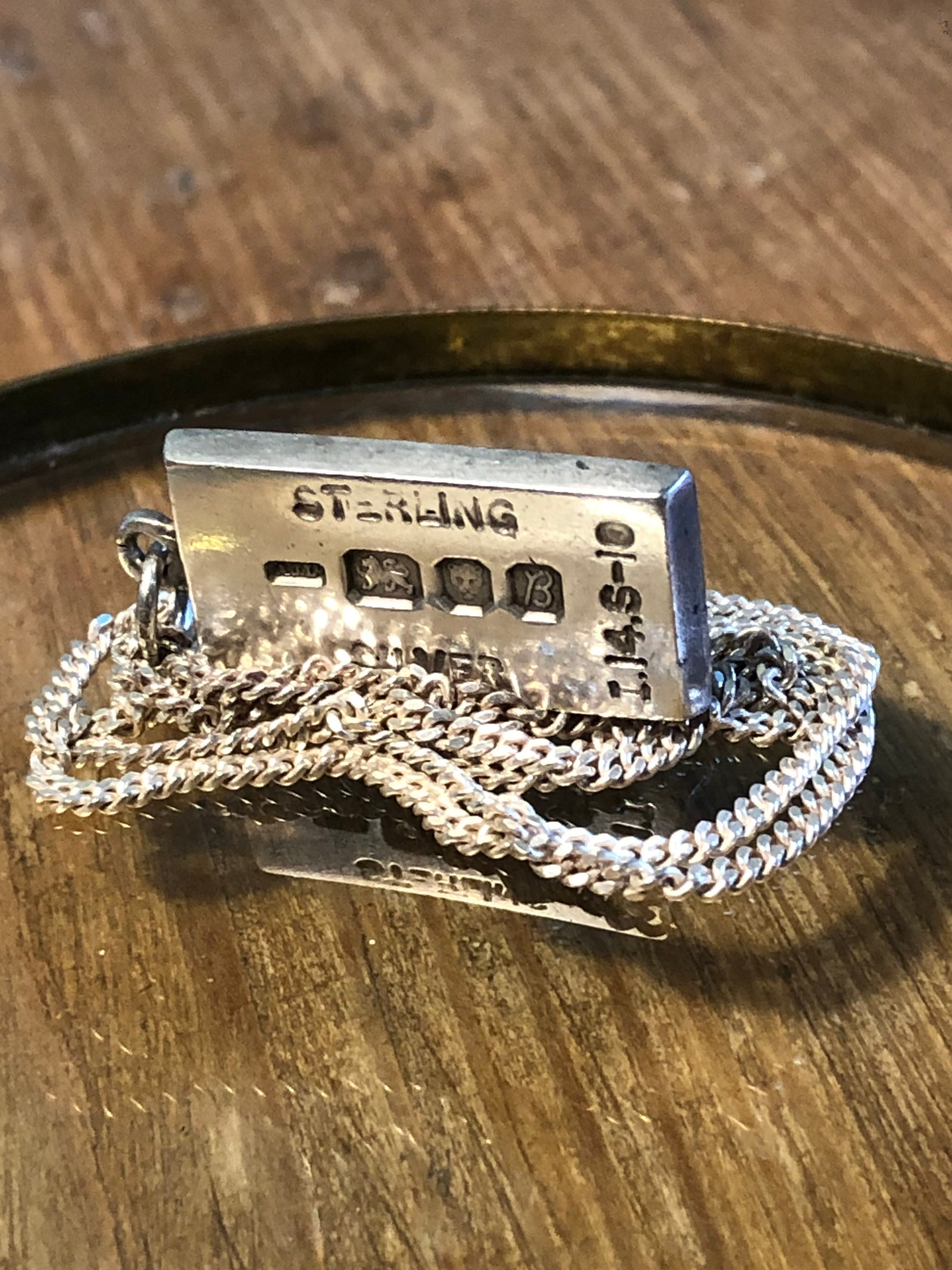 Vintage Silver Ingot Pendant Silver Chain 1976 London - Etsy
