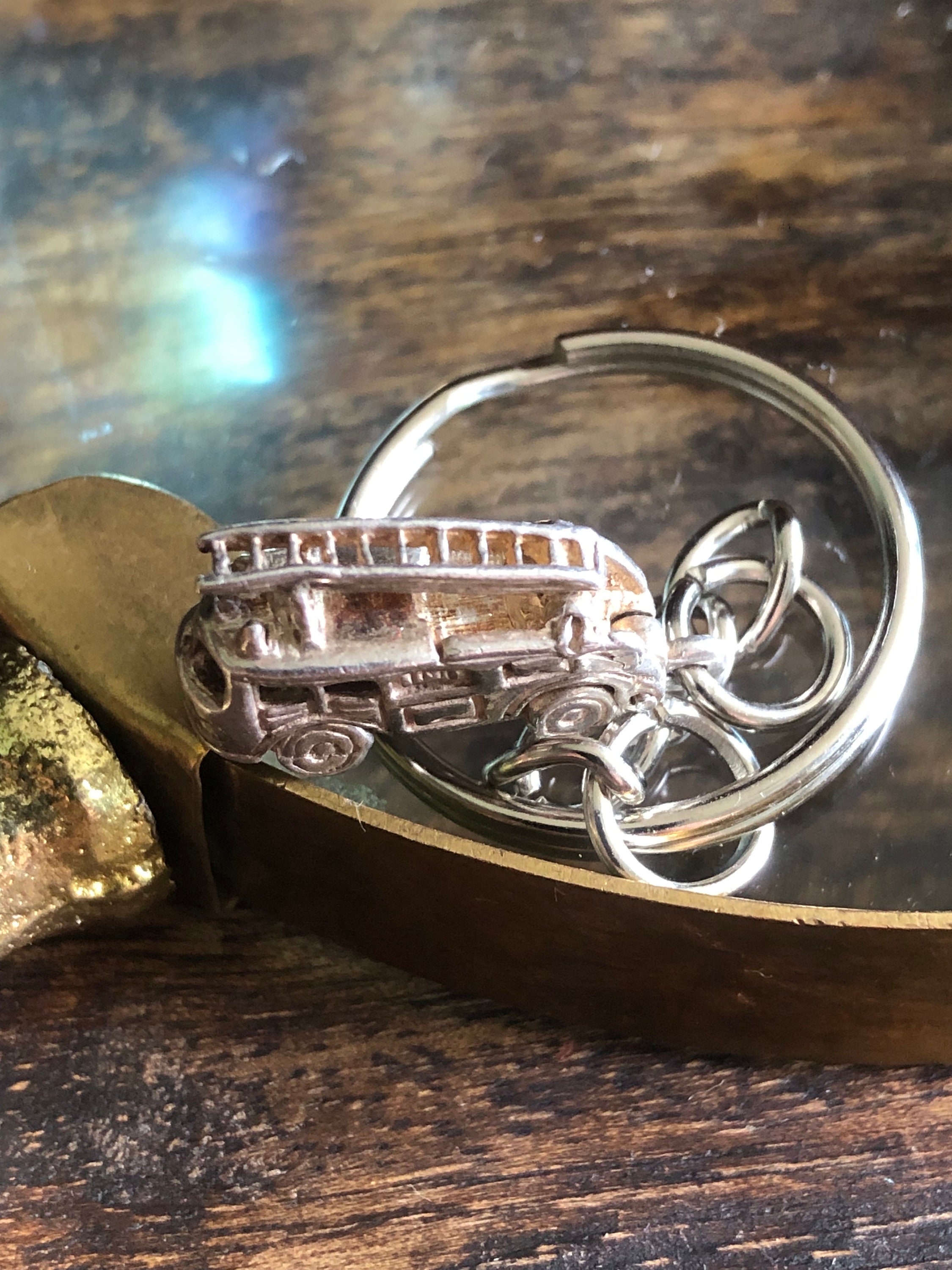 Silver Vintage Fire Truck Fire Engine Articulated Keychain - Etsy