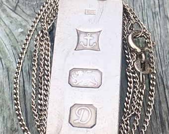 Silver Ingot Pendant With Silver Necklace Chain, 2020, Birmingham ...