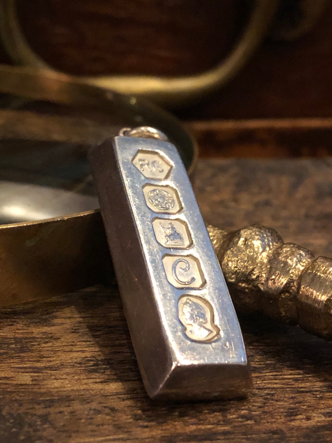 Vintage Silver Ingot Pendant, Sheffield, England 1977, 31g With Free ...