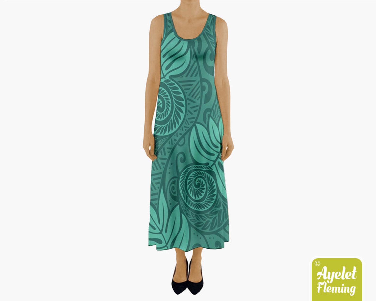 Hawaiian Dresses Ulu Polynesian Dress Shades of Green | Etsy