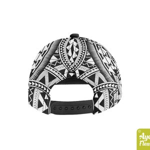 Polynesian Baseball Cap - Samoan 6 Panel Hat Black White - Etsy