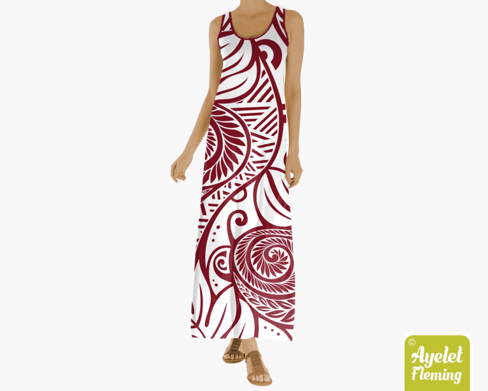 Hawaiian Dresses Ulu Polynesian Dress Burgundy White - Etsy