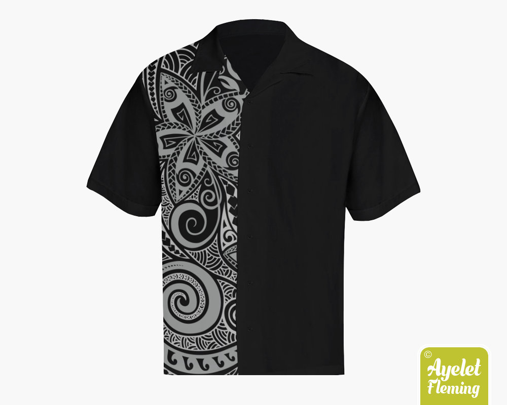 Hawaiian shirt men Polynesian shirt Samoan shirt Half | Etsy