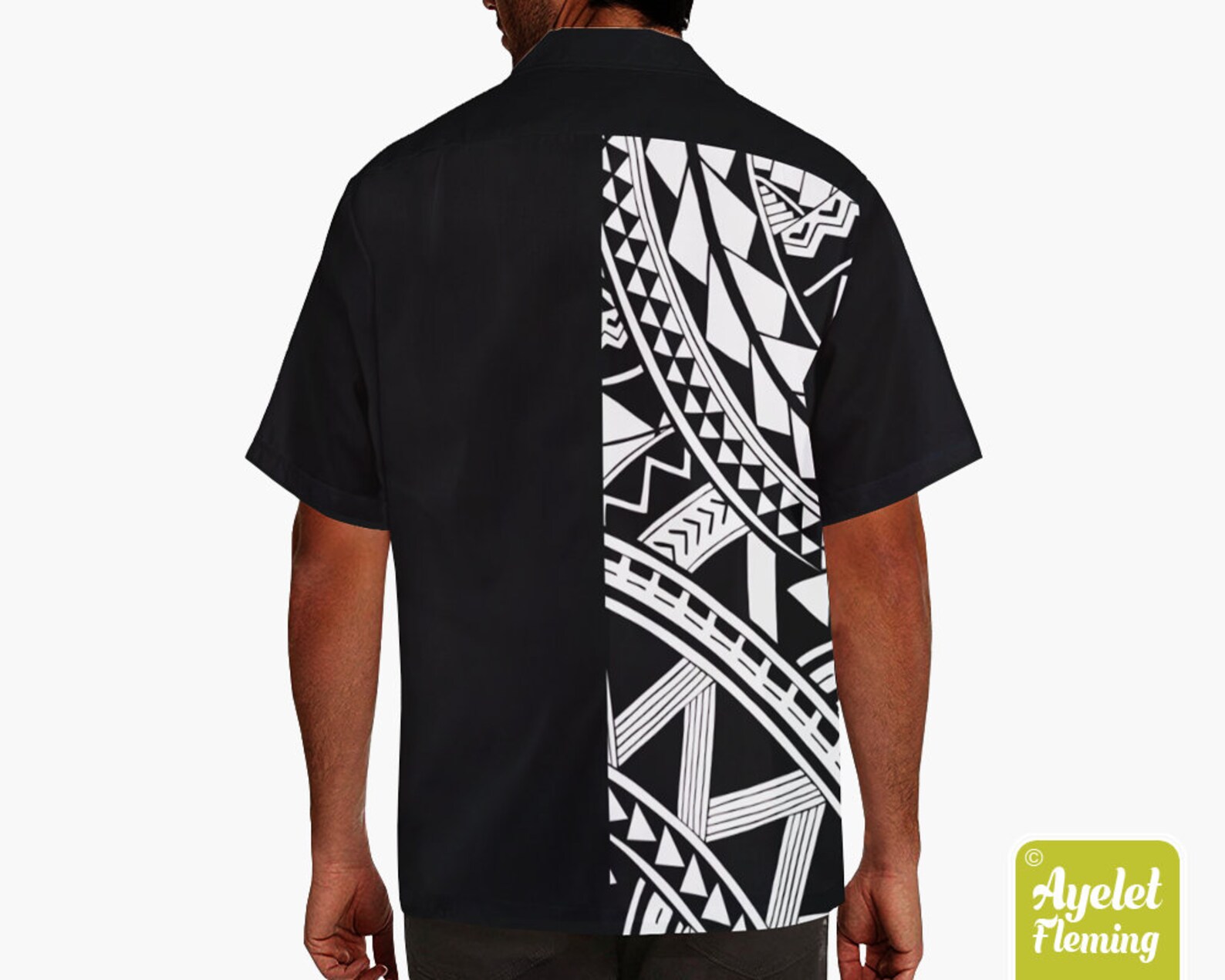 Hawaiian shirt men Polynesian shirt Samoan shirt Half | Etsy