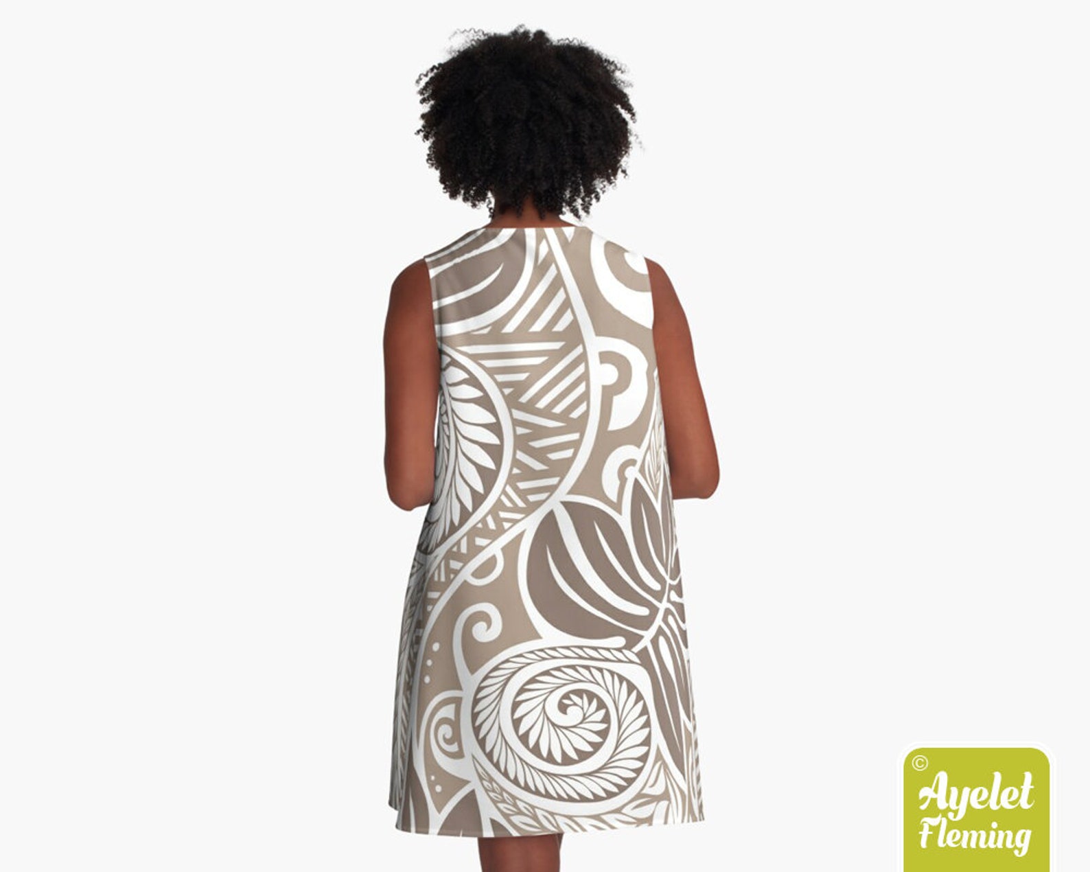 Polynesian Dress Hawaiian Dress Women Ulu Light Brown - Etsy