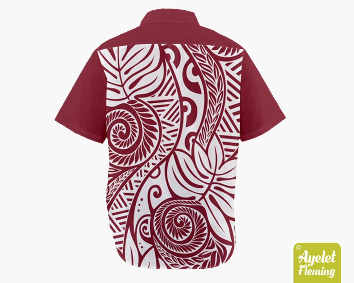 Hawaiian shirt men Polynesian shirt Samoan shirt White | Etsy