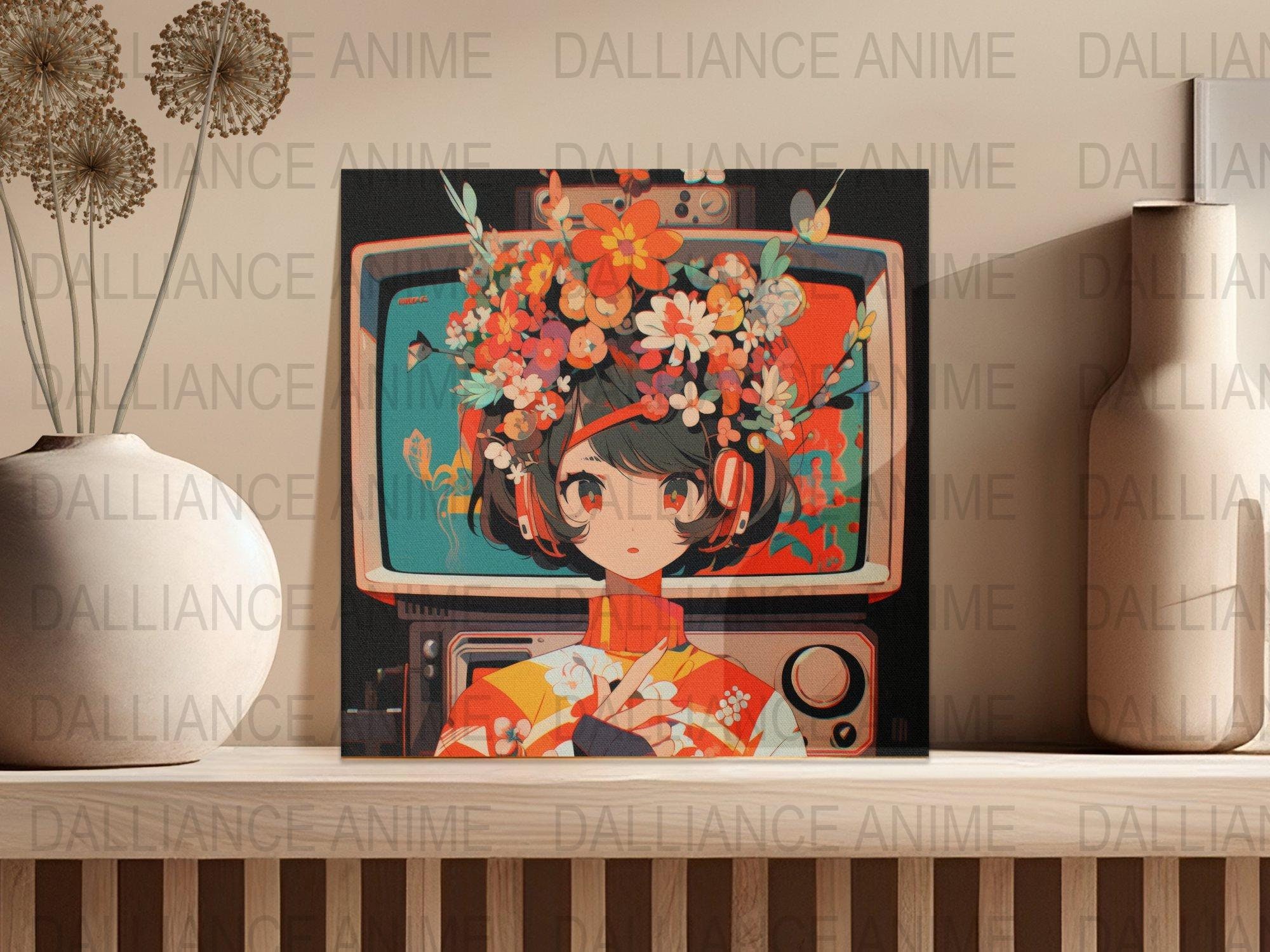 1960s Anime Girl Art Print: Kyoto Animation Inspired (digital Download ...