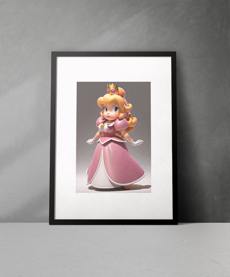 Princess Peach Wall Art - Princess Peach Print - Printable Wall Art ...
