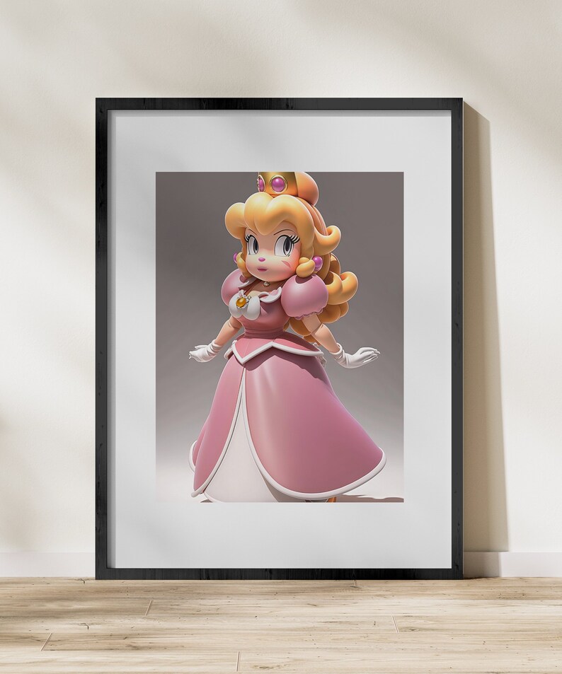 Princess Peach Wall Art - Princess Peach Print - Printable Wall Art ...